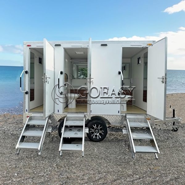 3 Station Portable Restroom Trailer | Mobile Bathroom & Camping Toilet ...