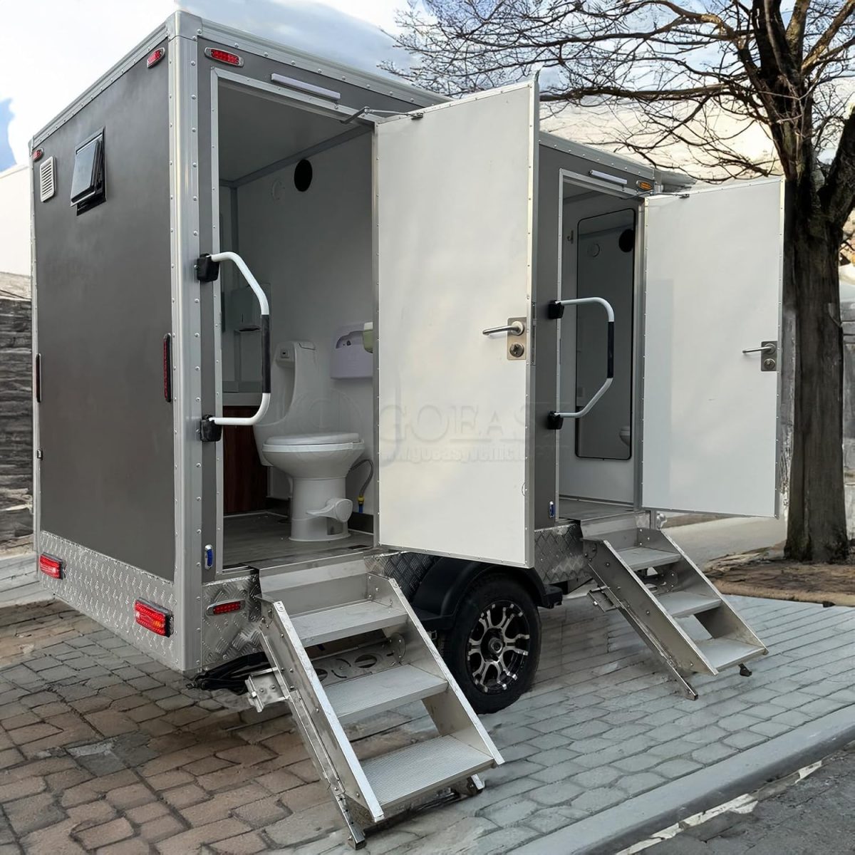 Luxury Portable Restroom Trailers for Sale | Customizable Toilet Trailers Manufacturer - GOEASY
