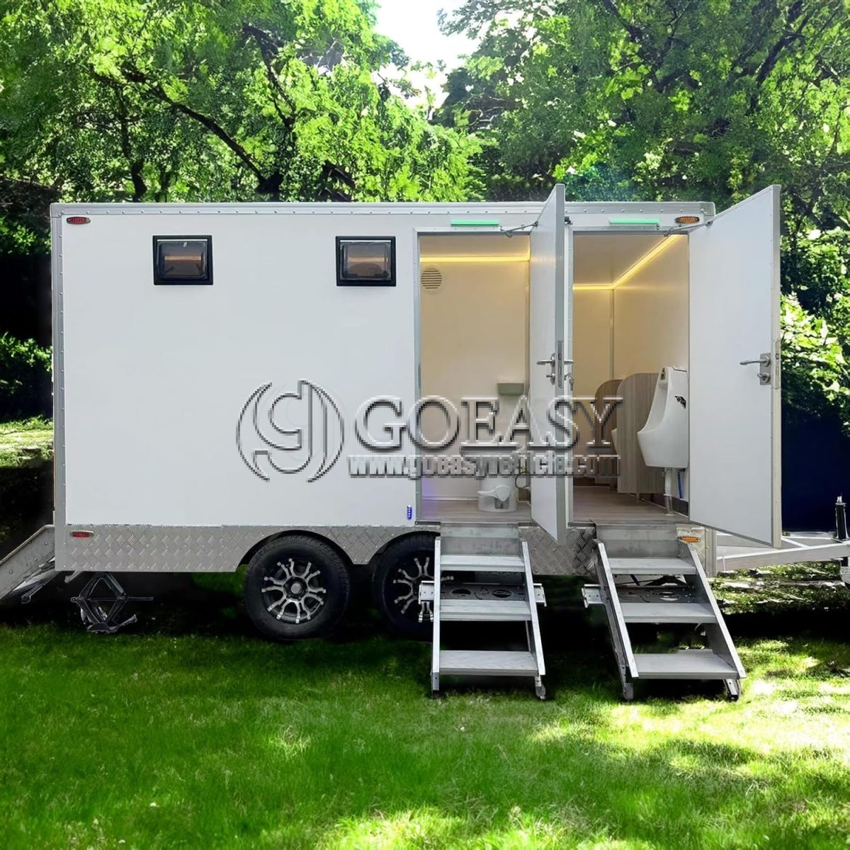 4 Station Restroom Trailer for Sale | Mobile Portable Toilet Trailer ...