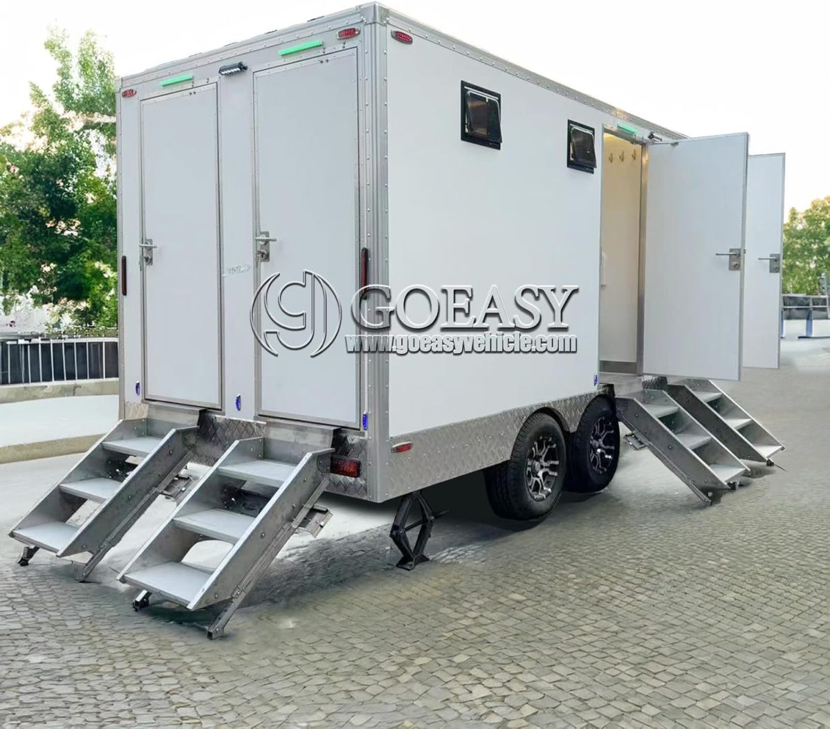 4 Station Restroom Trailer for Sale | Mobile Portable Toilet Trailer ...