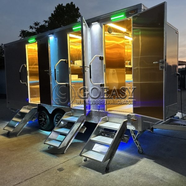 Premium 4-Station Restroom Trailer: Luxury Mobile Toilet Trailer for ...
